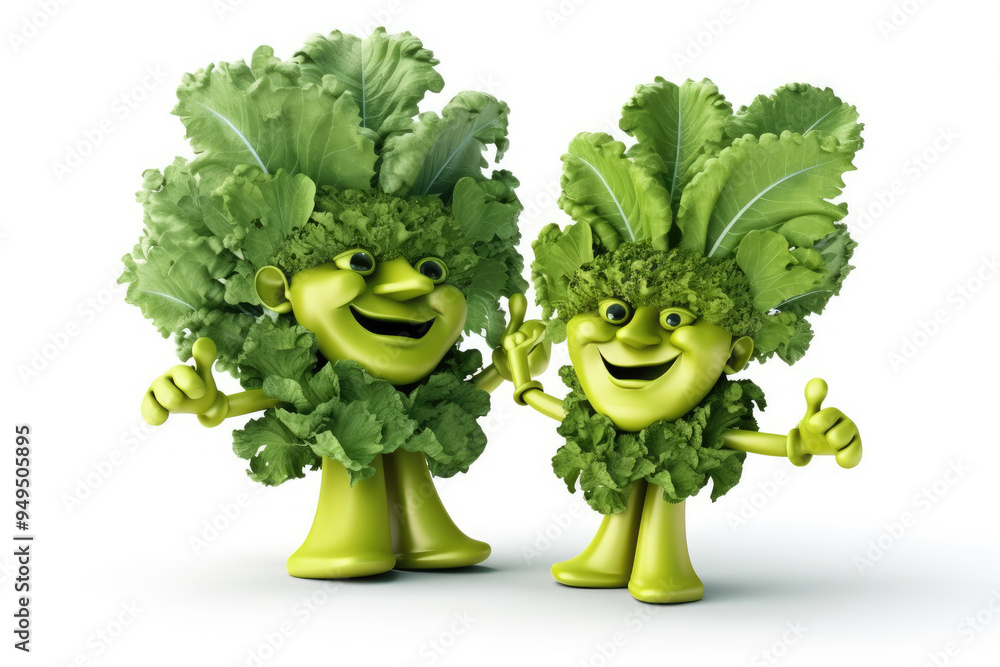 Smiling Mustard Greens 3D Character Giving Thumbs Up Gesture Playful ...