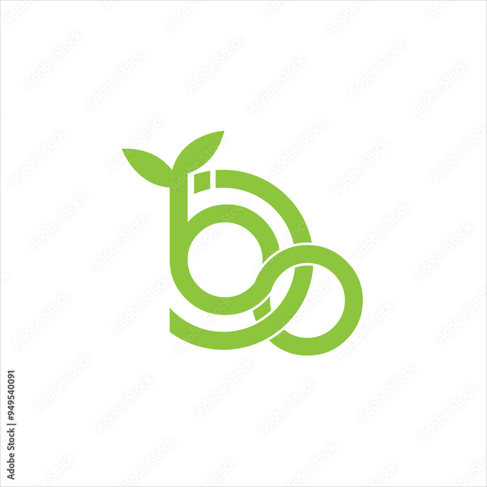 Vetor de Bio logo design. biotech, Green leaf illustration symbol ...