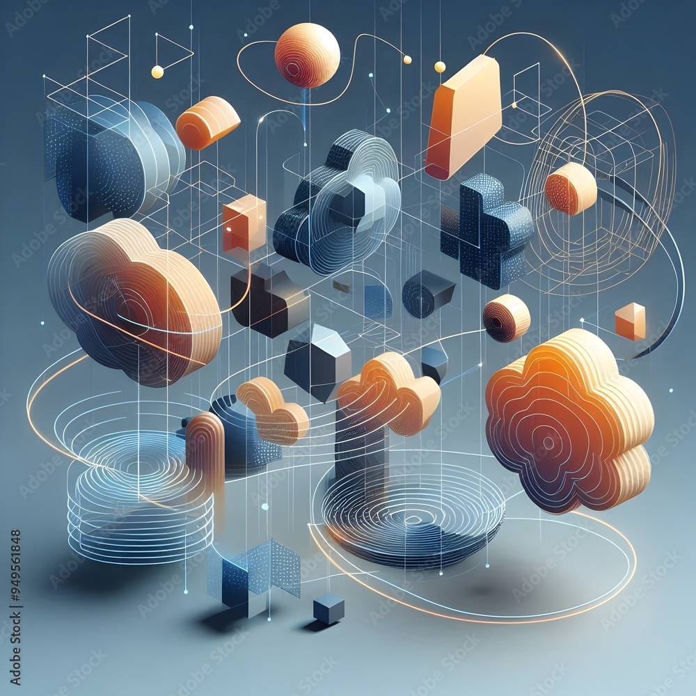 Floating and Interacting Shapes: Arrange the abstract forms in a way ...