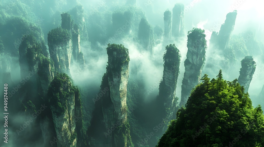 Zhangjiajie National Forest Park: The towering sandstone pillars of ...