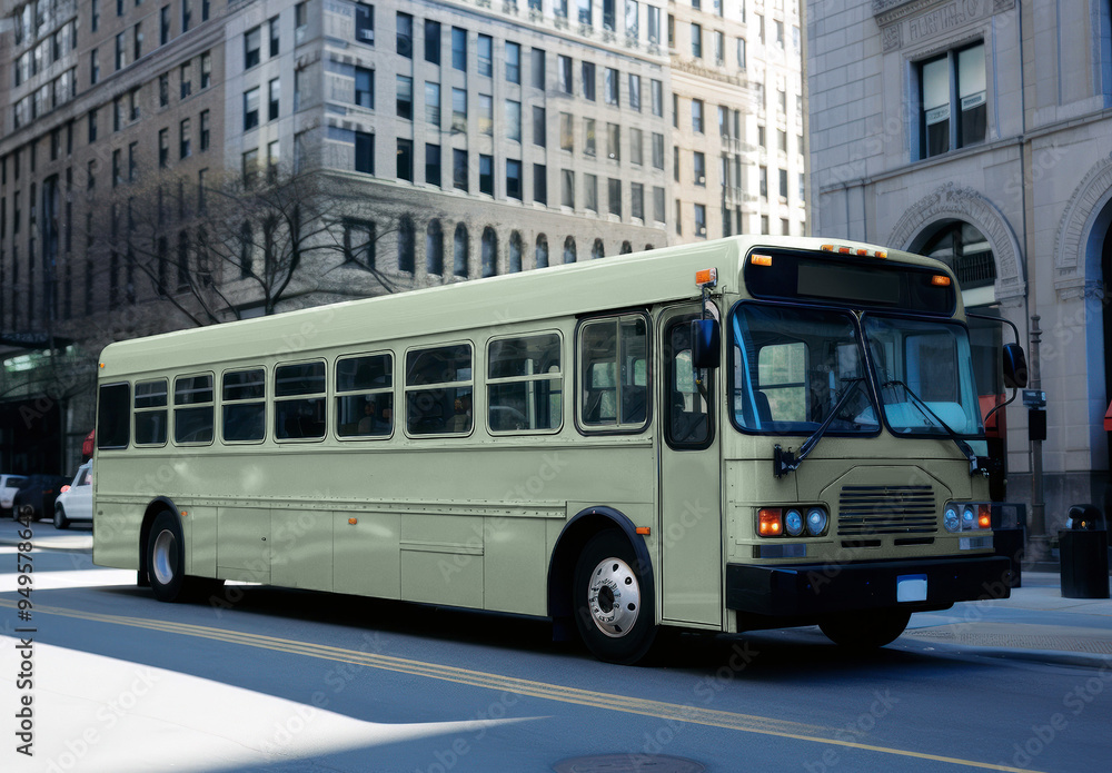 Vehicle Bus Public Transportation Mockup With Generative AI Stock ...