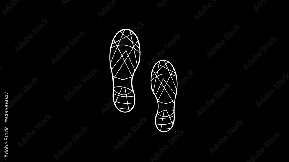 Animated shoe print. Walking footsteps. Keep walking. Walking exercise ...