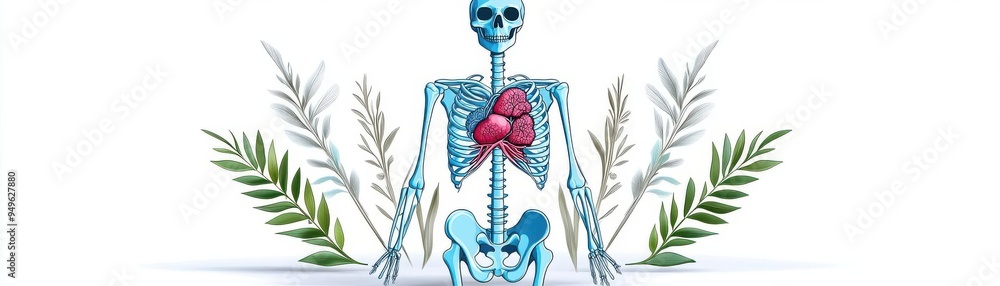 Bone marrow hematopoiesis flat design front view skeletal system theme ...