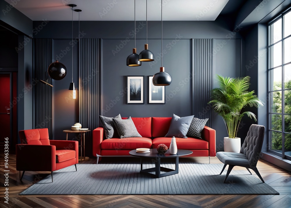 modern minimalist interior design bold monochromatic color palette high ...