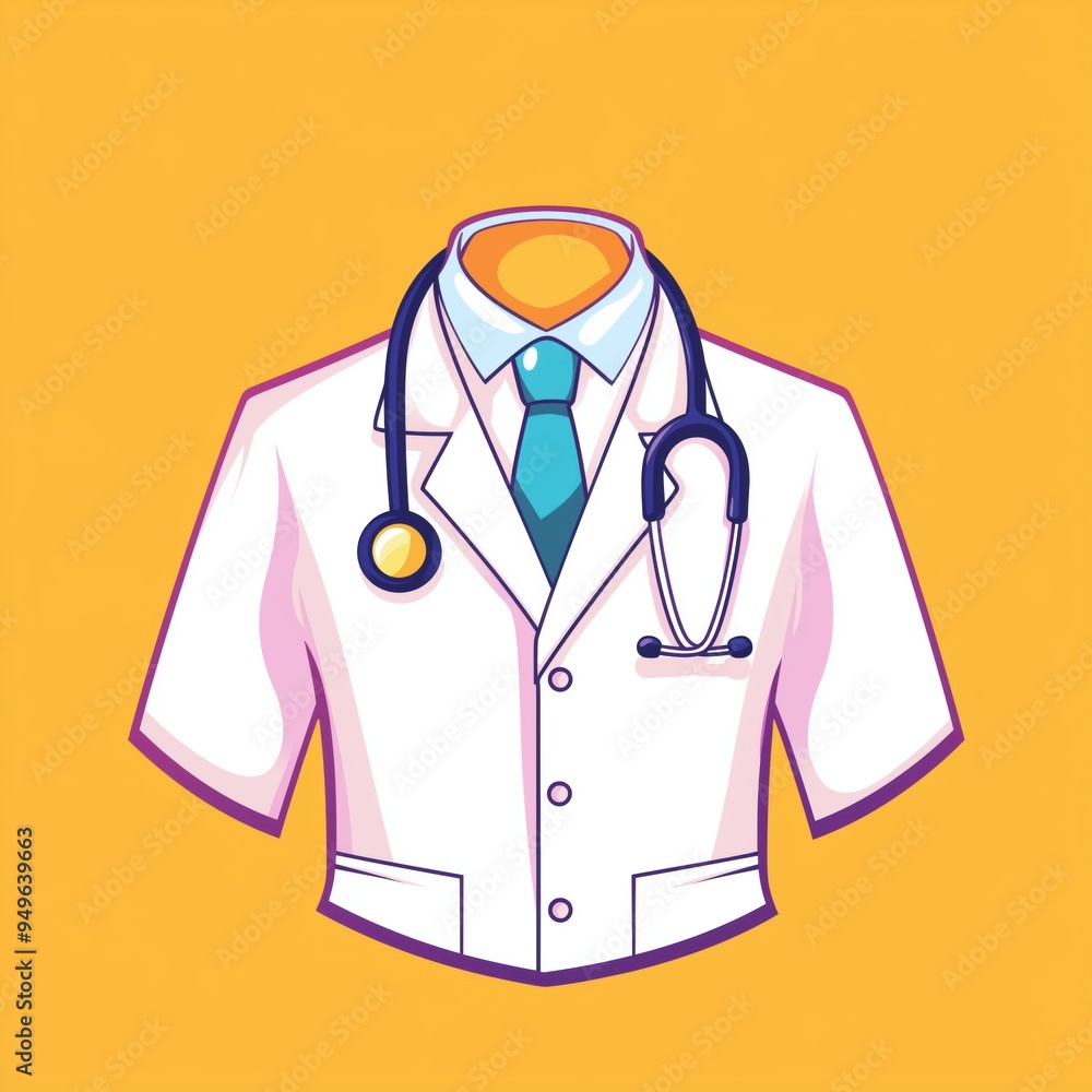 Professional Doctor Icon in White Coat with Stethoscope - Clean and ...