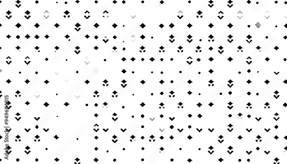 Repeating patterns of small, simple shapes like dots, crosses, or lines ...