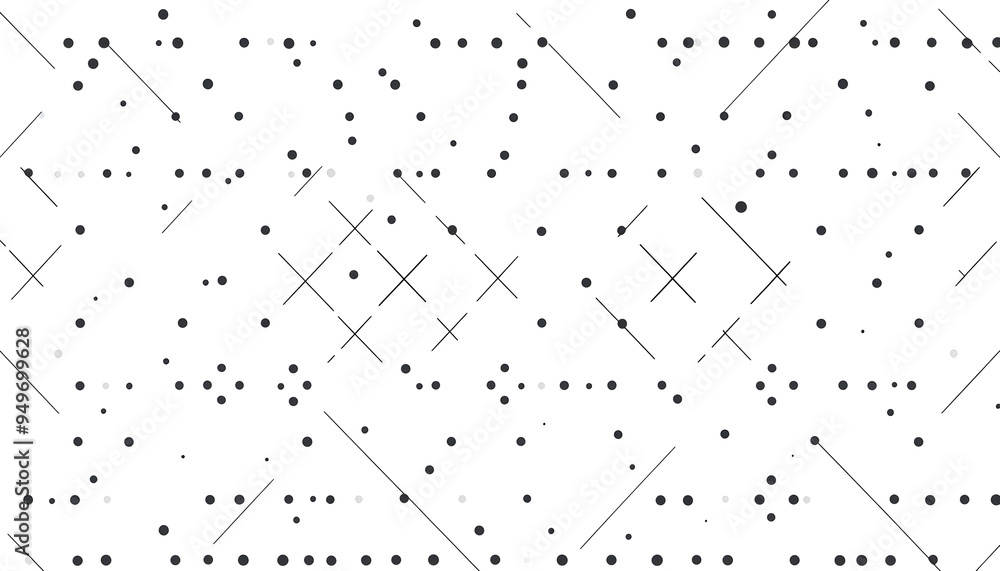 Repeating patterns of small, simple shapes like dots, crosses, or lines ...