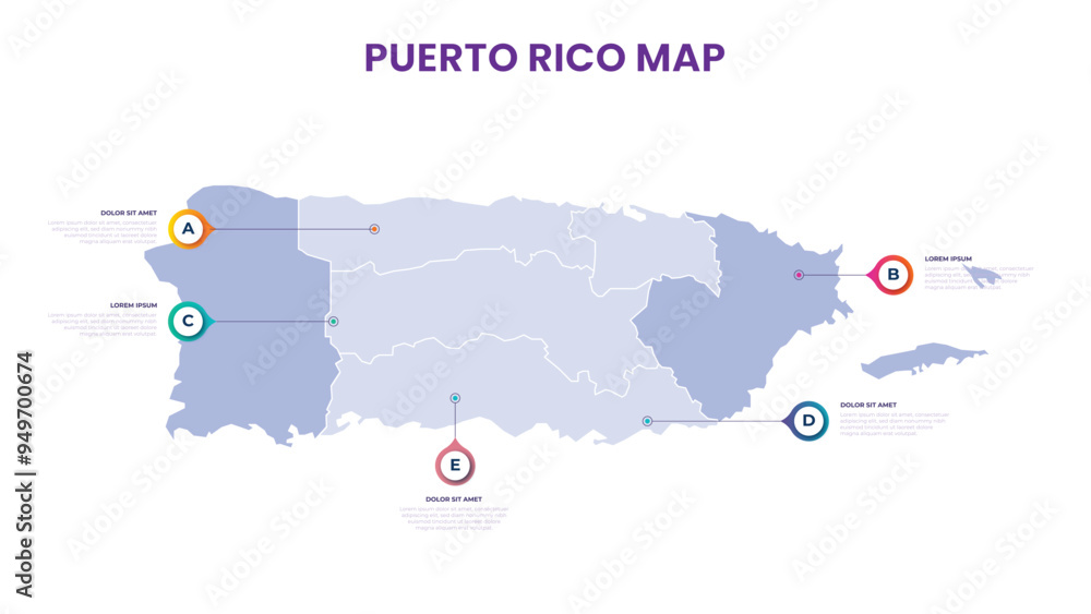 A map of the Puerto Rico. Puerto Rico infographic vector illustration ...