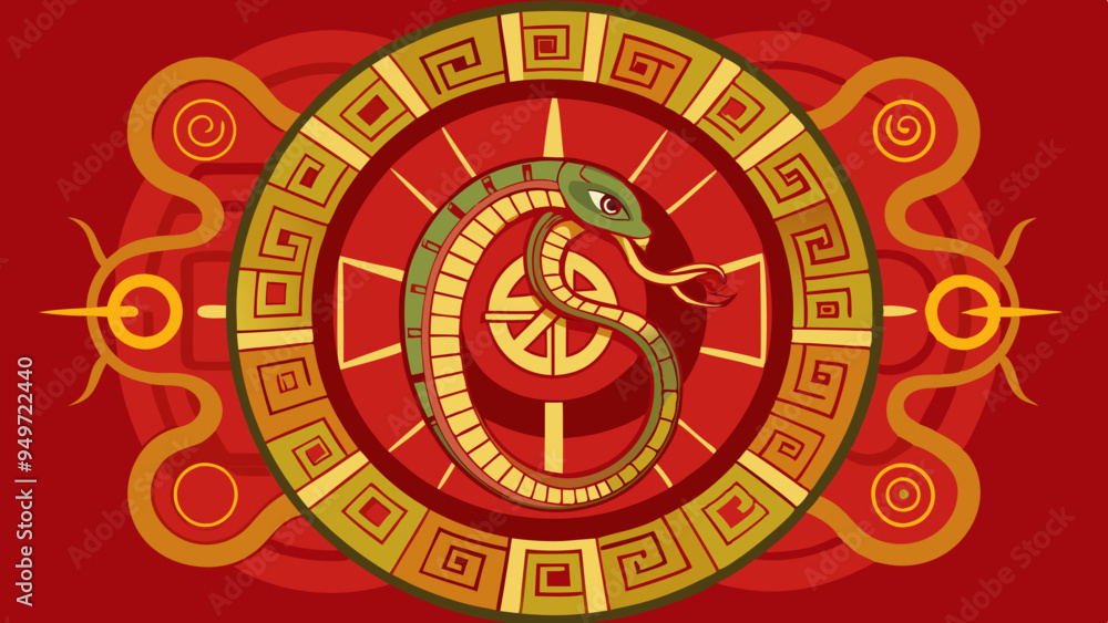 Snake Totem with Symbols of Life and Rebirth. Perfect for: Chinese New ...
