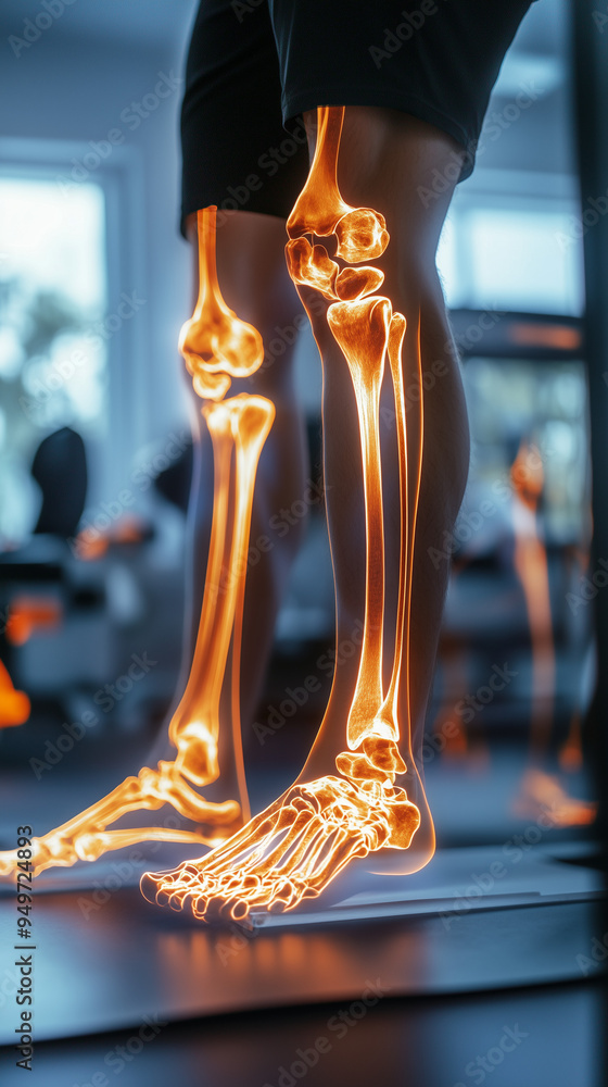Anatomical Visualization of Human Legs Highlighting Bone Structure ...
