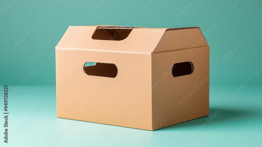 Corrugated box with integrated handles for easy carrying, Convenient ...