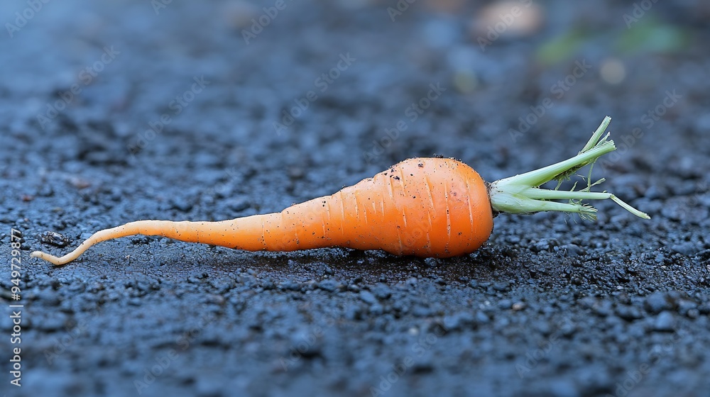 Forked carrot vegetable Deformed shape caused by pythium fungus or soil ...