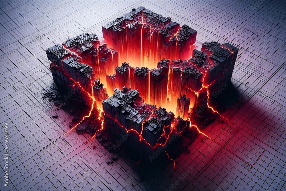 Illustration of Richter Scale Earthquake Measurements and Volcanic ...