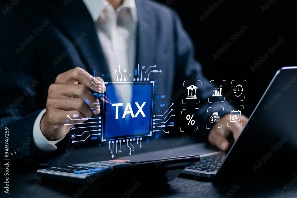 E-tax, Tax calculation using AI artificial intelligence technology, tax ...