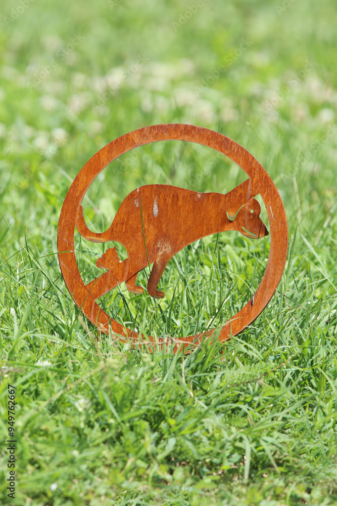 No dog pooping prohibition sign isolated on rusty metallic plate ...