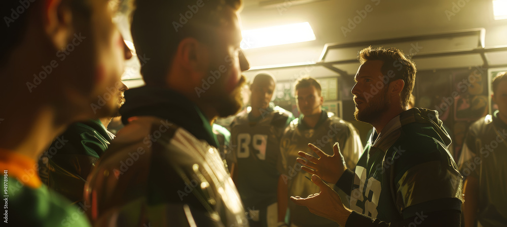 Motivational Speech by Team Captain in Locker Room Before Big Game ...