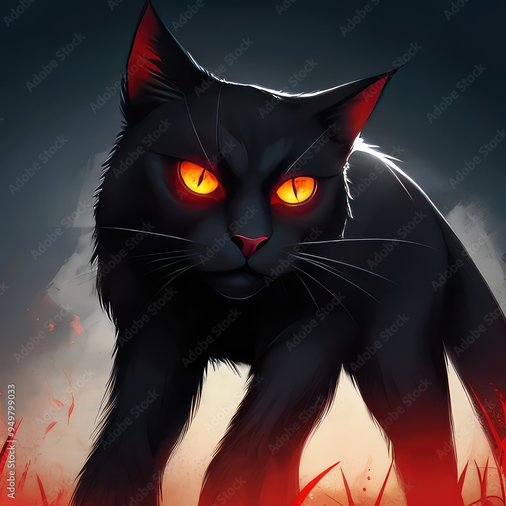 Silverback - adult male with a black cat face. A cat appears to be ...