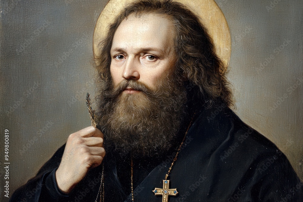 Sacred icon: A portrait of Saint Josaphat, capturing the revered image ...