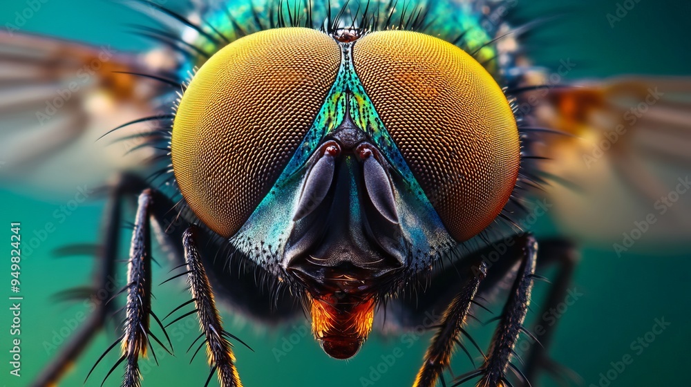 Close-up image of a blow fly, also known as a carrion fly or cluster ...