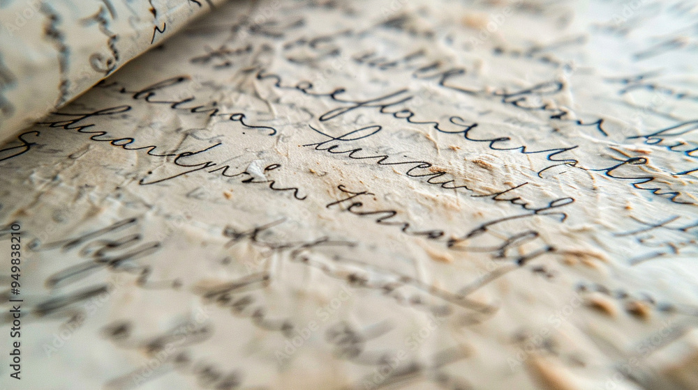 Close-up of a handwritten letter on lined paper, with neat cursive ...