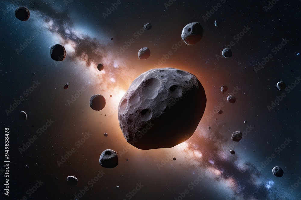 Uncharted Asteroids Swarm of Rocky Meteorites Navigating the Vastness ...