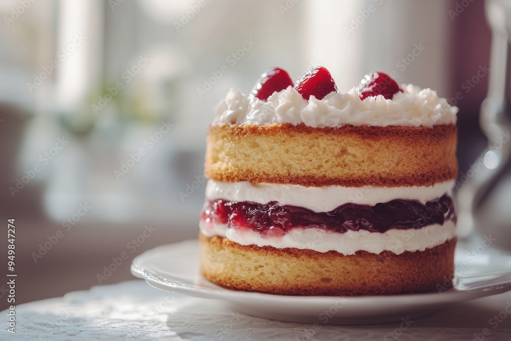 Victoria Sponge Cake, A British classic, made from two layers of sponge ...