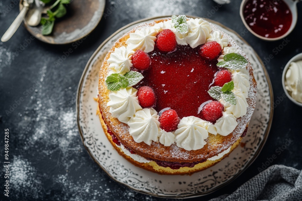 Victoria Sponge Cake, A British classic, made from two layers of sponge ...