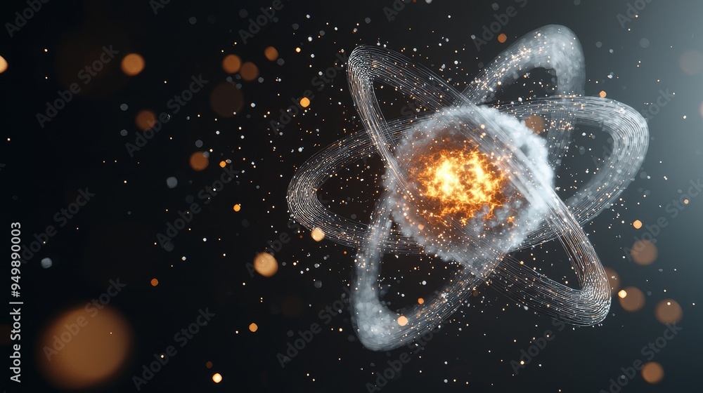 Visual fusion of atomic and nuclear fission processes, energy interaction and particle ...