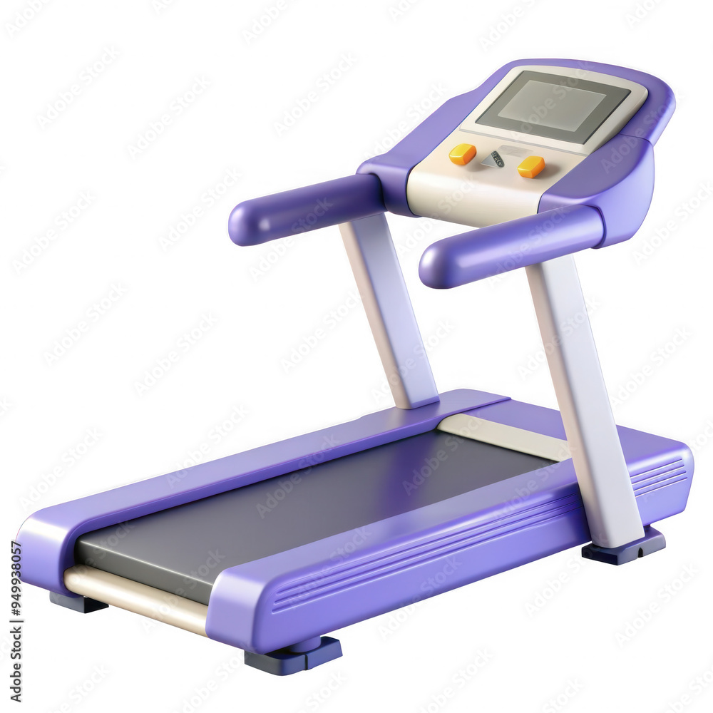 3d render of a sleek treadmill featuring purple design elements the ...