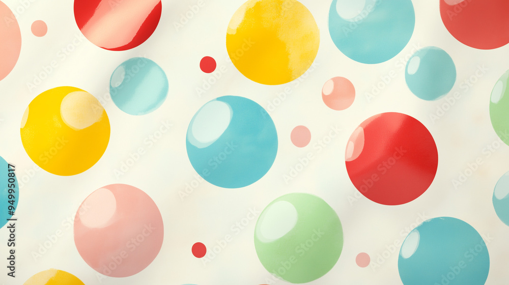 Polka Dot Party: A vibrant and playful pattern of glossy, multi-colored ...