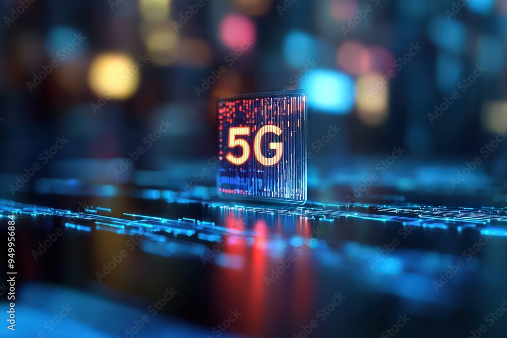 Illustration of 5G networks enabling smart city innovations globally ...