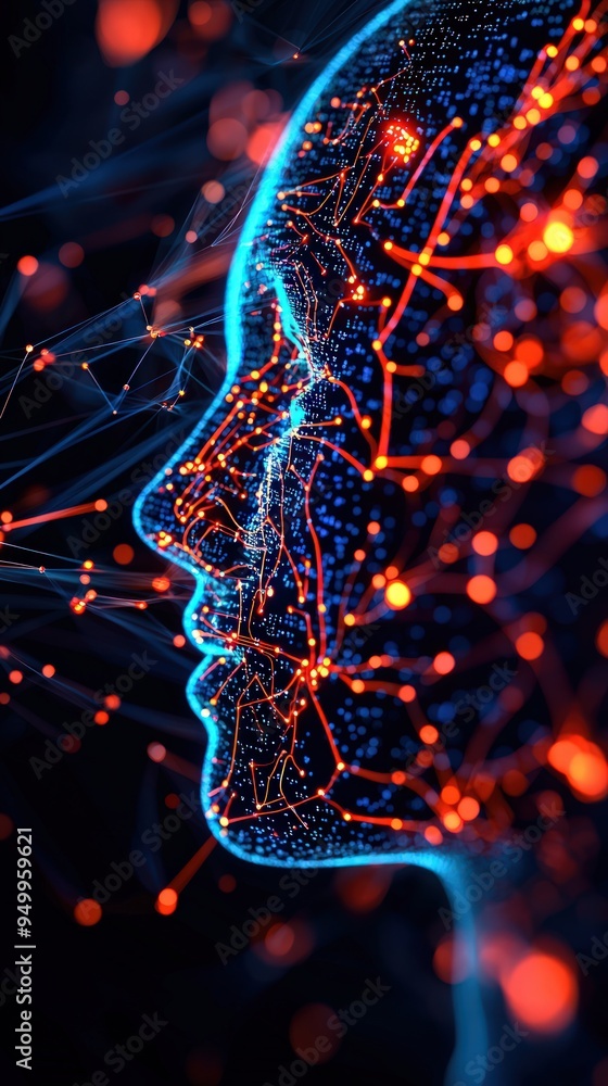 Visualization of AI processing images for object recognition, machine ...