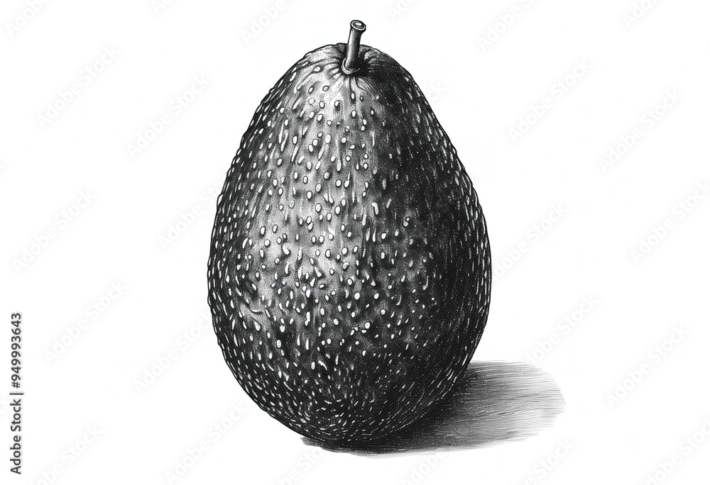 Avocado sketch hand drawn. Healthy food avocado pear illustration ...