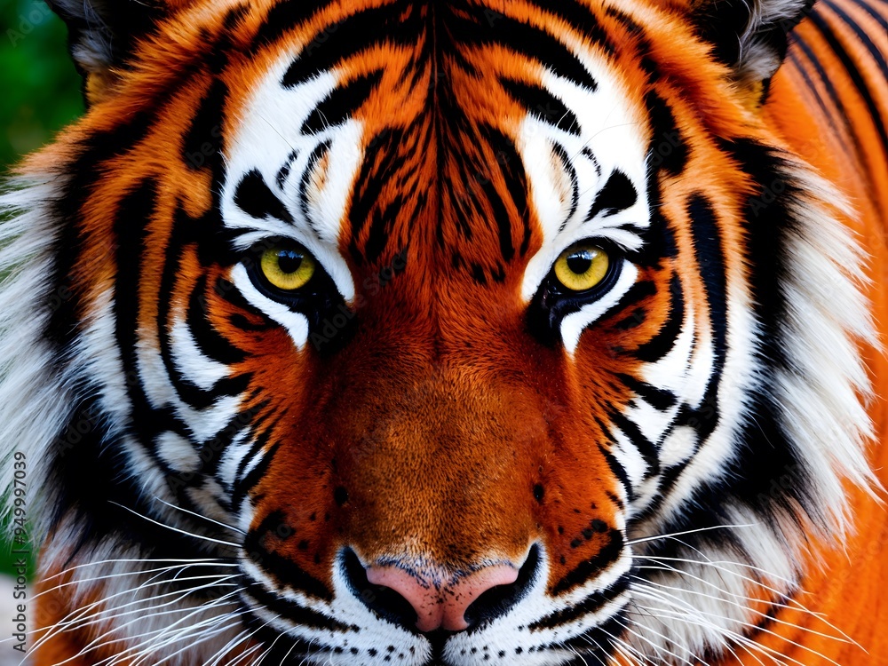 Close-up detail portrait of Sumatran tiger, Panthera tigris sumatrae ...