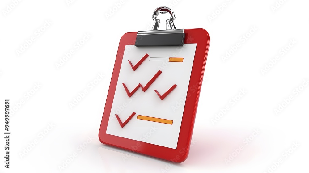 3d Clipboard, checklist symbol. Assignment target icon. Project task ...