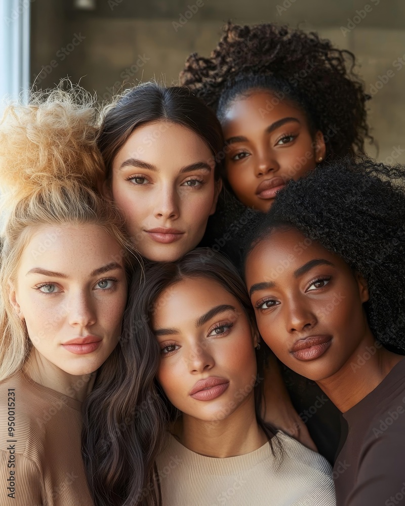 Foto de Beauty and unity, this diverse group of beautiful women of all ...