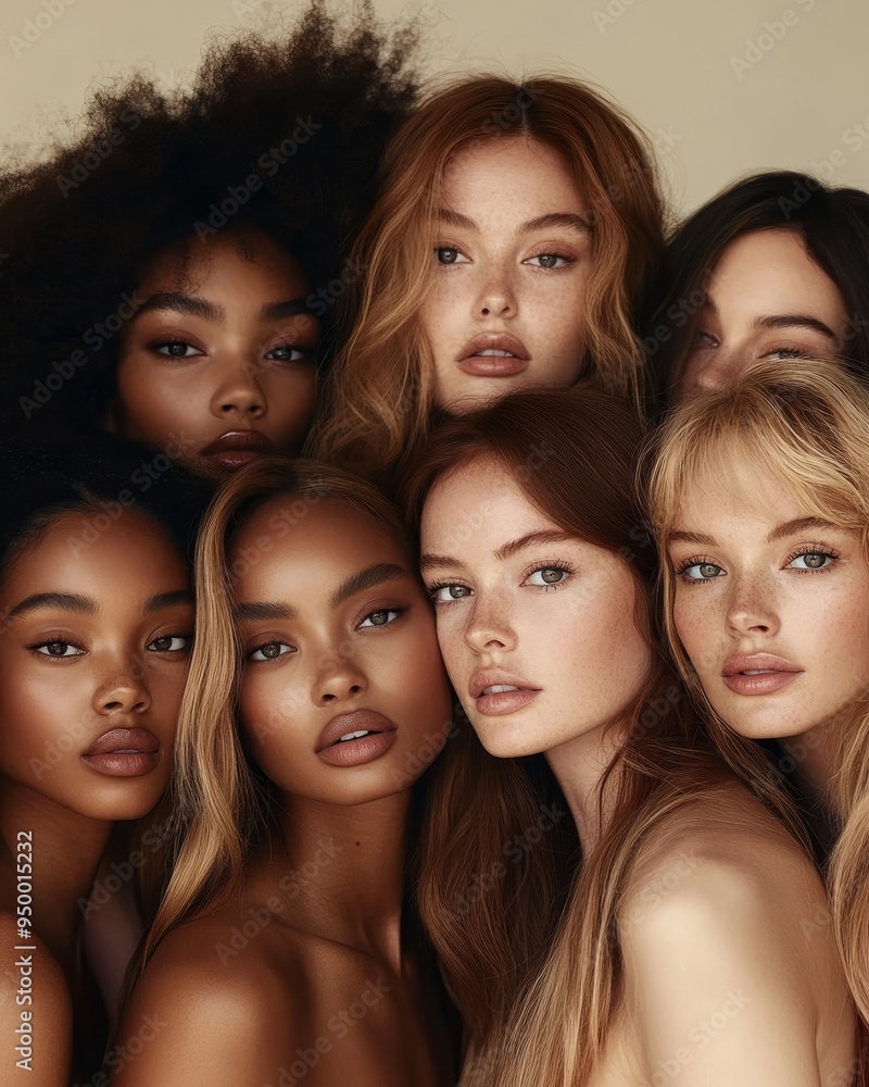 Beauty and unity, this diverse group of beautiful women of all skin ...