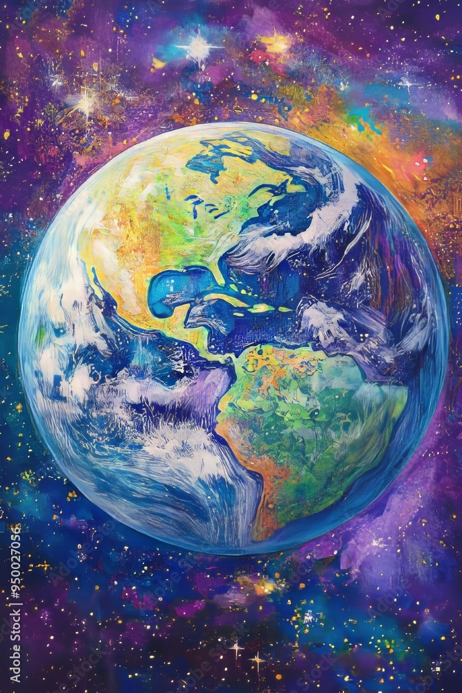 A fine art painting depicting the water crisis, the shortage of water ...