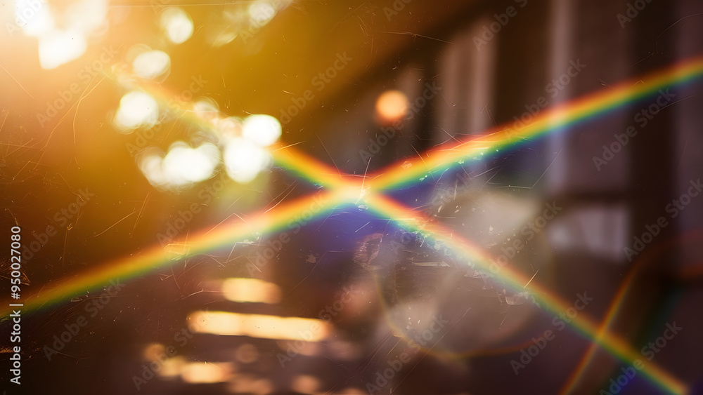 Rainbow Through the Glass: A captivating abstract image of a rainbow ...