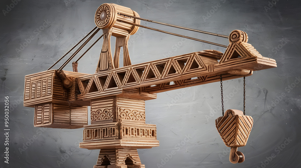 Professionally crafted 3D wooden model of Heavy Lift Crane. Stock ...