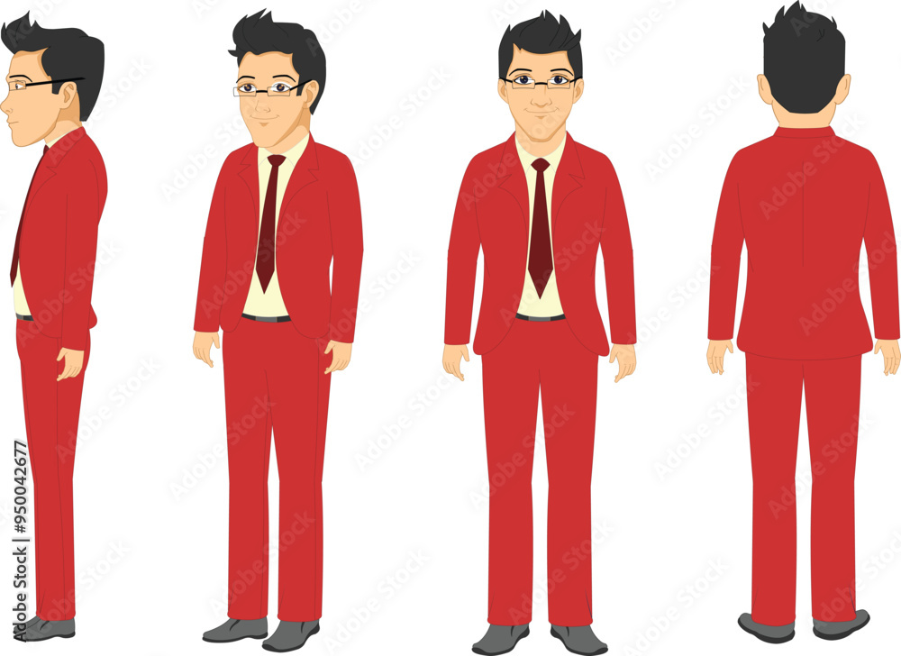 Man Turnaround Sheet. Indian Character Turnaround sheet. Front, Side, Back View Animated ...