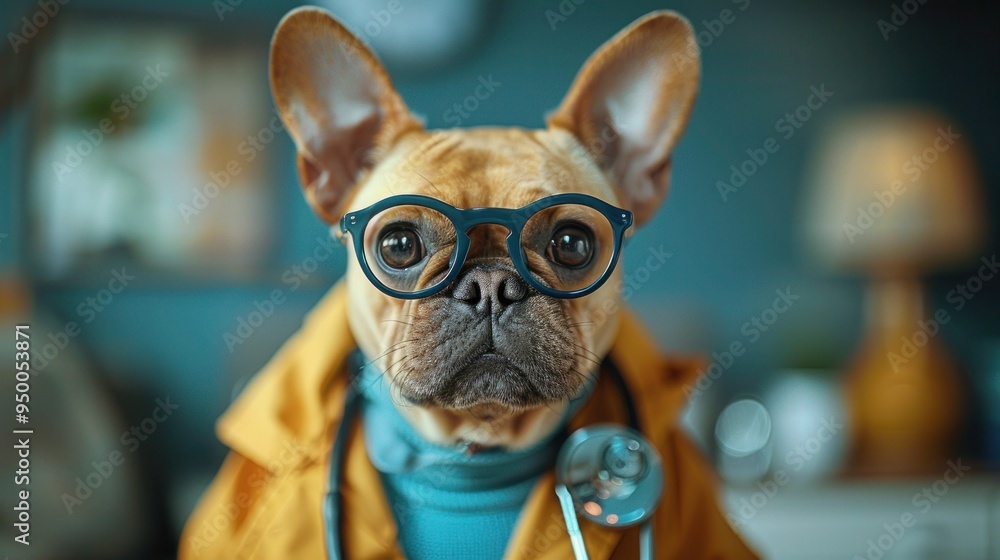 Sharpie Dog Dressed as Vet Celebrating World Veterinary Day at Clinic ...