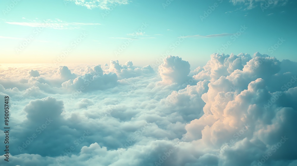 Fading layers of stratus clouds blending with the ozonerich sky ...