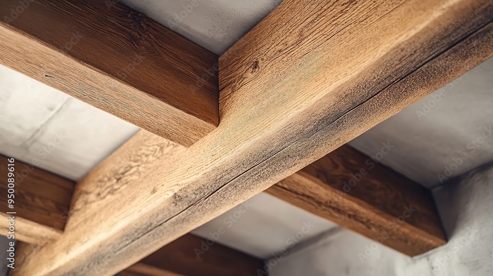 Oak-toned MDF Panels and Imbuia-Hued Wooden Beams Blending in a Modern ...
