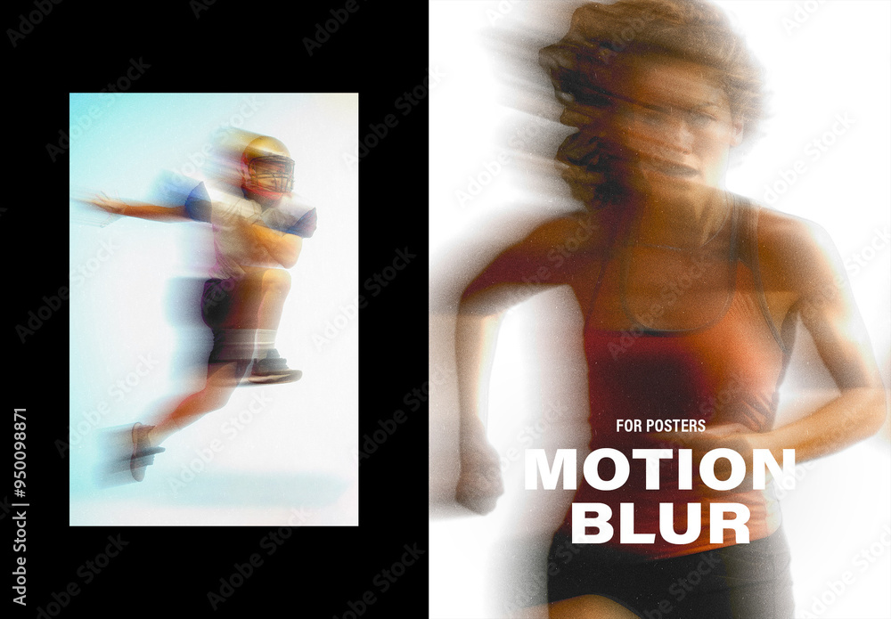 Motion Blurry Poster Photo Effect Mockup Stock Template | Adobe Stock