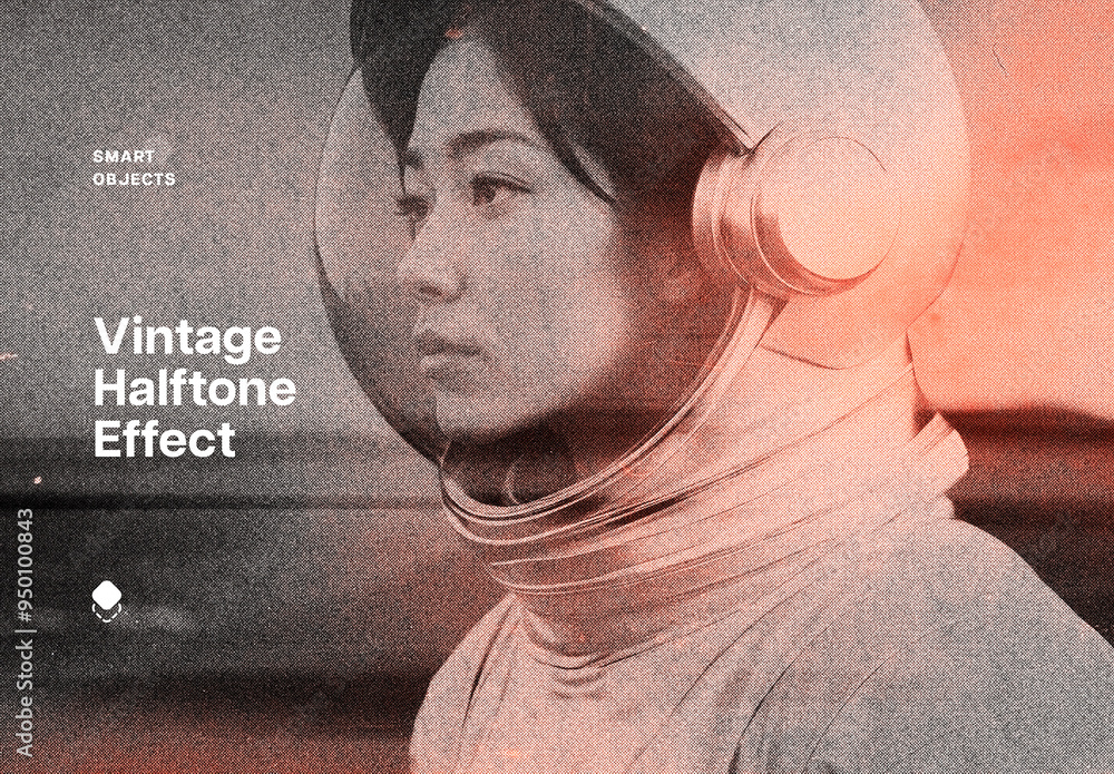 Vintage Halftones Photo Effect Mockup Stock Template | Adobe Stock