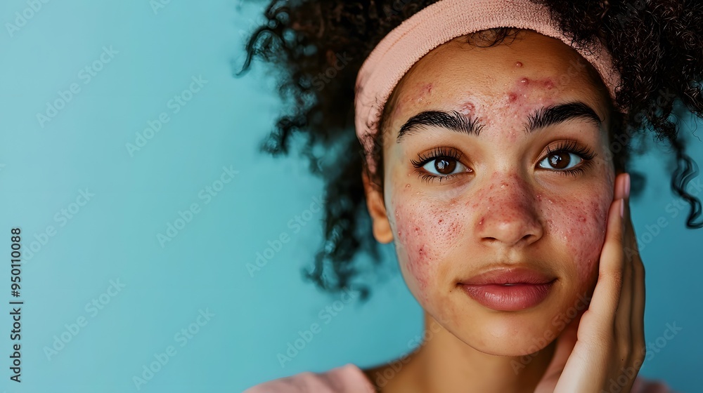 Young african american woman with acne embracing self-love for Acne ...