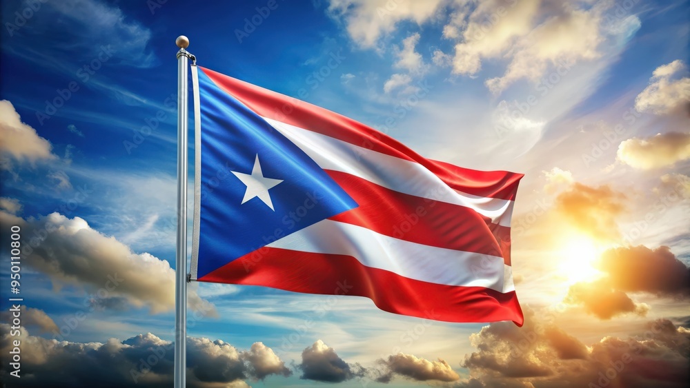 Vibrant and colorful flag of Puerto Rico , Puerto Rico, flag, island ...