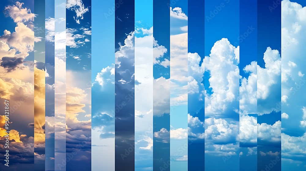 Displays photos of the sky under various weather conditions Stock ...