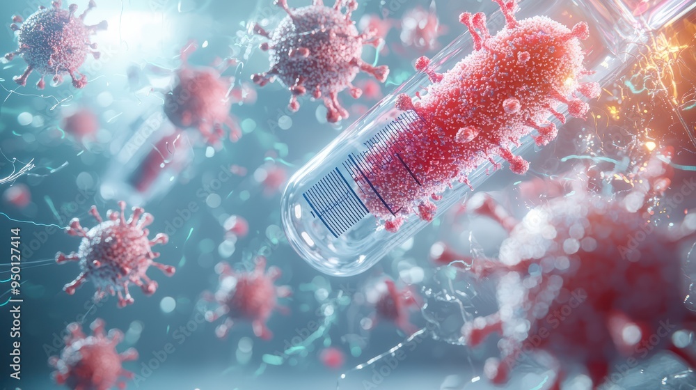 High-Tech 3D Lab Scene with Bacterial Growth Digital Readouts ...